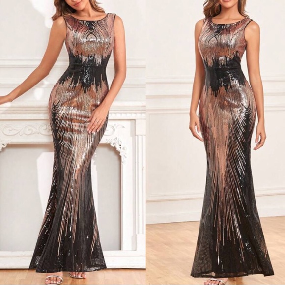 Dresses | Luxe Mermaid Hem Party Formal Sequins Dress | Poshmark
